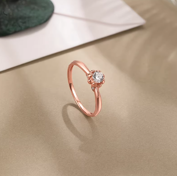 Four-claw single-prong dazzling engagement ring – Amara